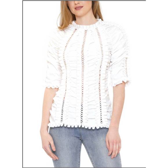 N By Nancy | Tops | New N By Nancy Ruffle Top In White | Poshmark